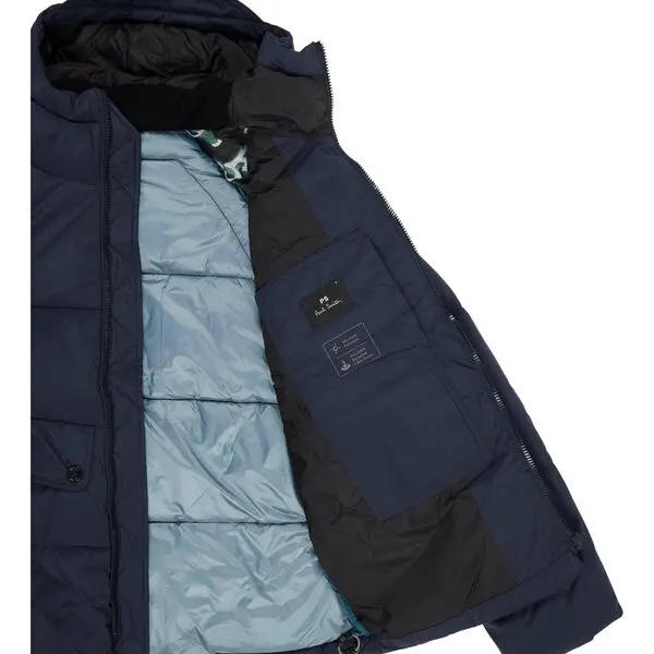 Paul Smith Navy Hooded Quilted Puffer Jacket