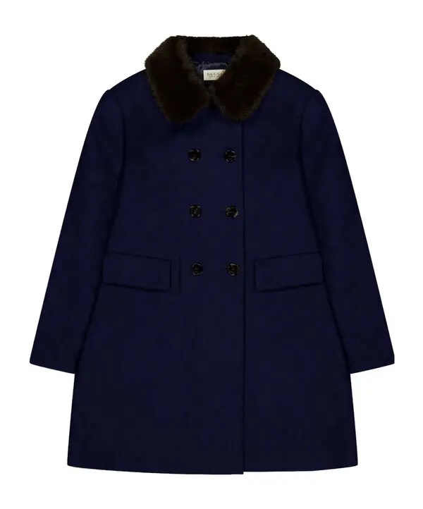 Gucci Double Breasted Fur Collar Coat