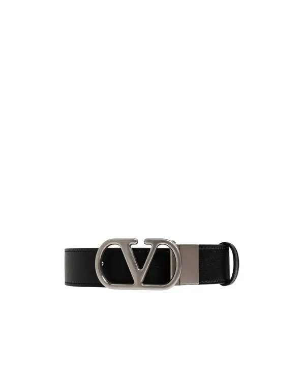 Valentino Garavani Reversible Logo Belt - Black
