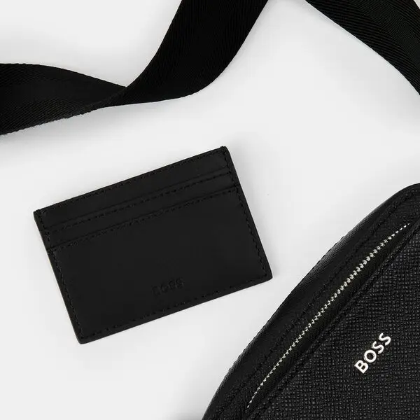 Hugo Boss Crossgrain Leather Crossbody Bag