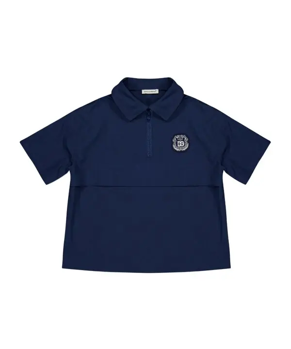 Dolce & Gabbana Short Sleeve Collared Shirt With Zipper Detail