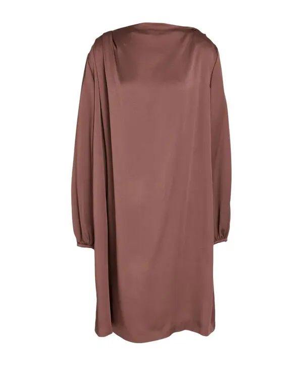 Max Mara Long Sleeve Satin Dress