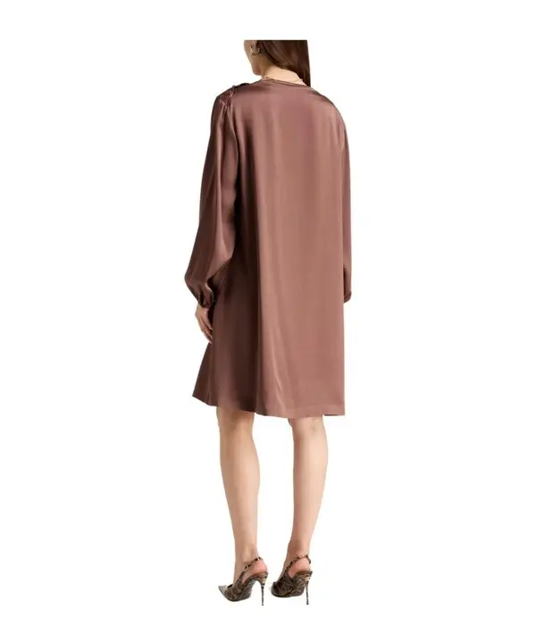 Max Mara Long Sleeve Satin Dress