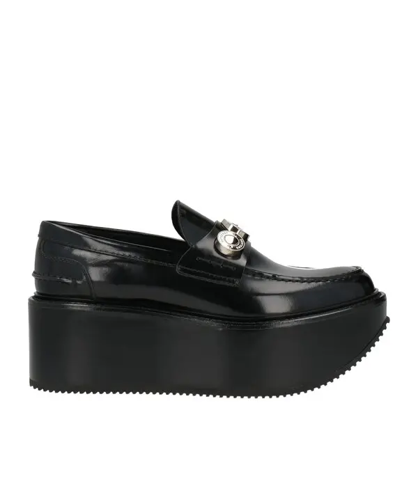 Burberry Glossed Leather Flatform Loafers
