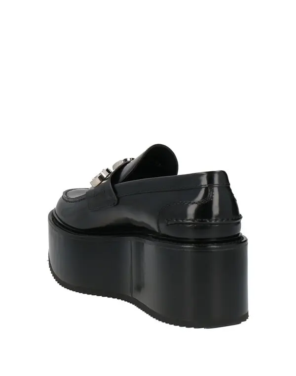 Burberry Glossed Leather Flatform Loafers
