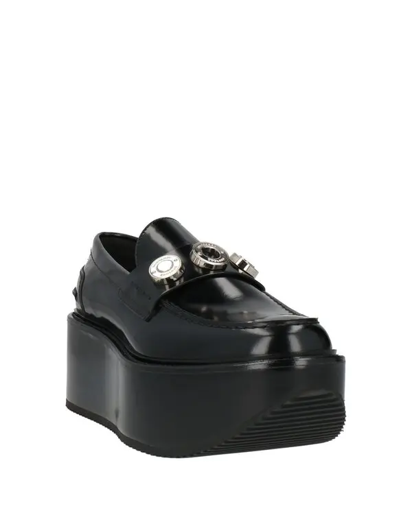 Burberry Glossed Leather Flatform Loafers