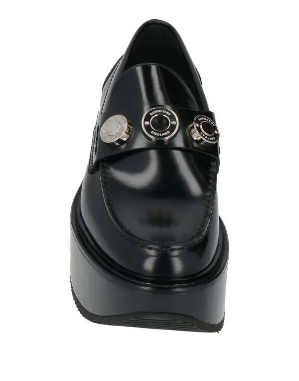 Burberry Glossed Leather Flatform Loafers