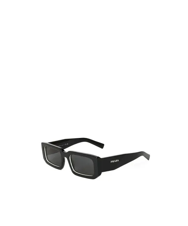 Prada Acetate Rectangular Sunglasses - Black