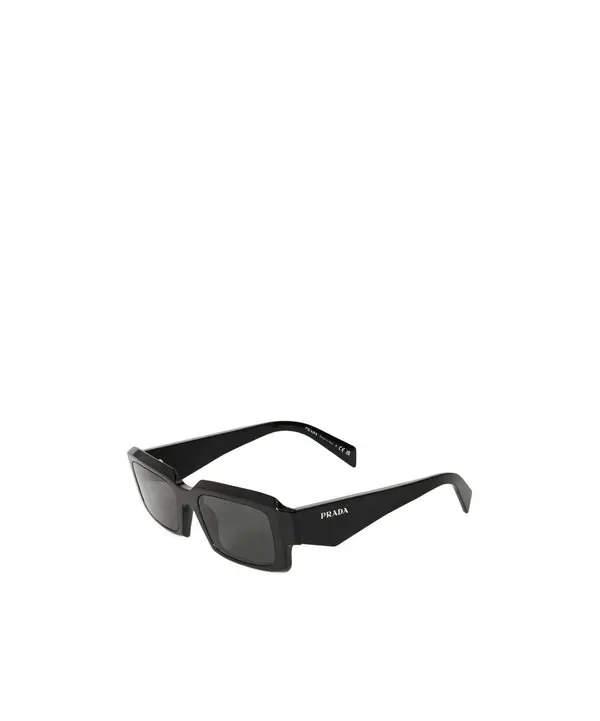 Prada Acetate Narrow Square Sunglasses - Black