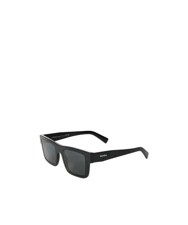 Prada Acetate Thickframe Square Sunglasses - Black