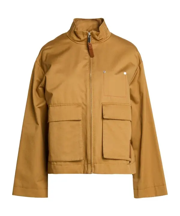 MAXCO. Max&co. Zip-up Twill Jacket With Flap Pockets - Brown