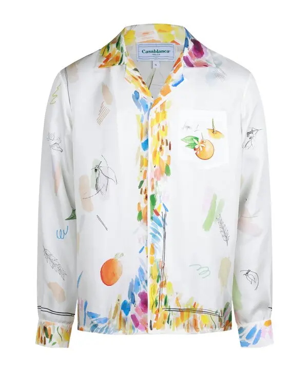 Casablanca Watercolourprint Campcollar Longsleeve Shirt