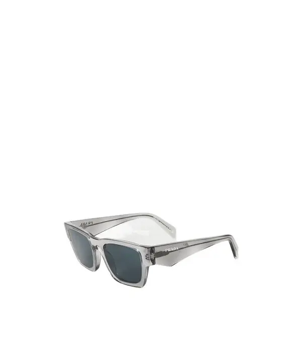 Prada Transparent Grey Acetate Square Sunglasses - Gray