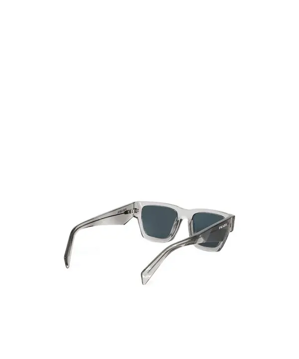 Prada Transparent Grey Acetate Square Sunglasses