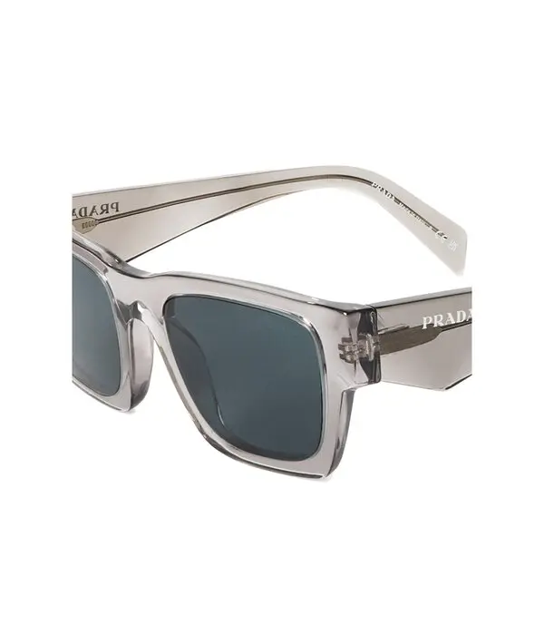 Prada Transparent Grey Acetate Square Sunglasses