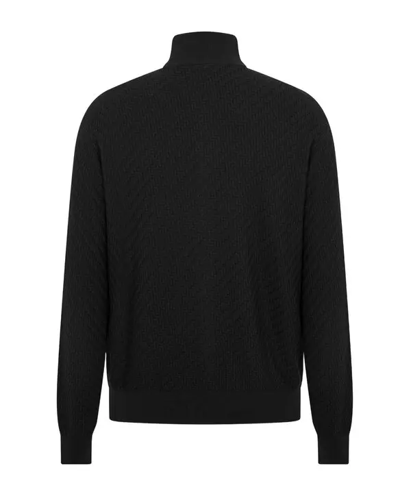 Brioni Diagonal Jacquard Knit Cardigan