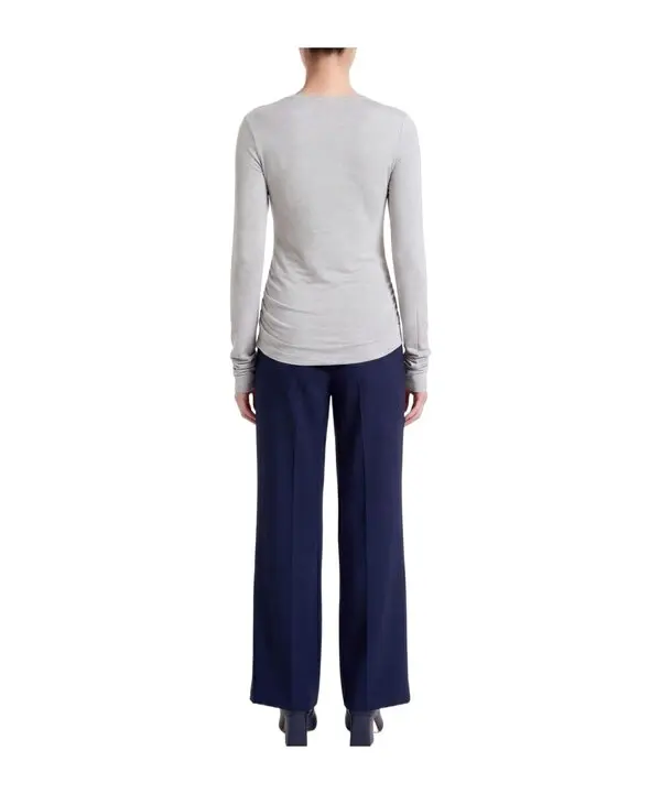 MAXCO. Solid-color Long-sleeve Crew Neck T-shirt