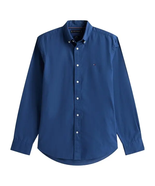 Tommy Hilfiger Long Sleeve Poplin Shirt - Blue