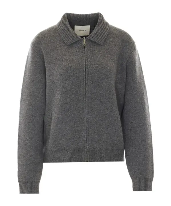 LISA YANG Front Zip-up Cardigan - Grey