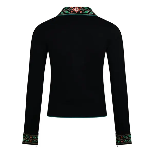 Casablanca Embroidered Zip-up Knit Jacket