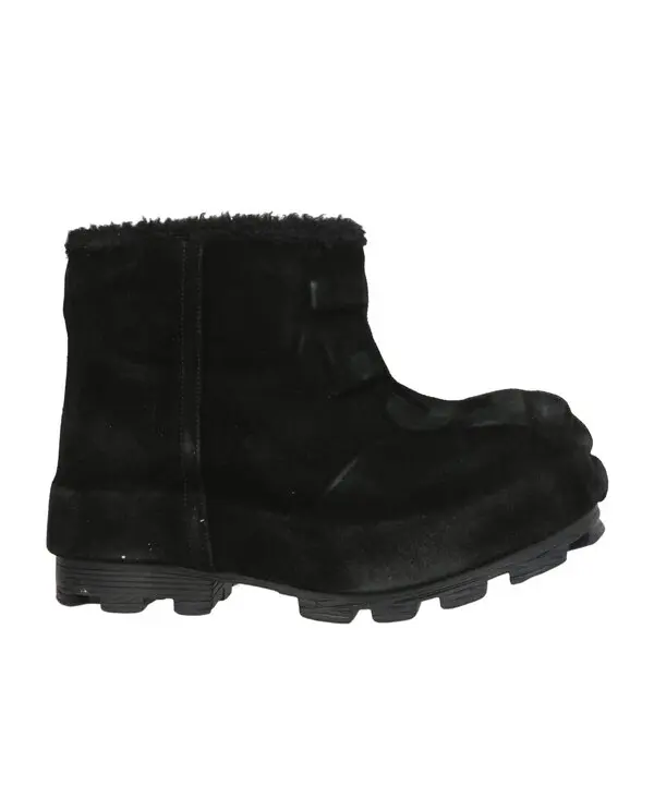 DIESEL® Suede Ankle Boots With Plush Lining And Block Heel - Black