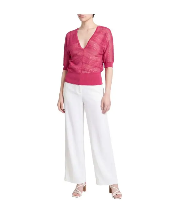 MAXCO. Solid-colored Lightweight Knit Top