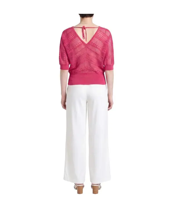 MAXCO. Solid-colored Lightweight Knit Top