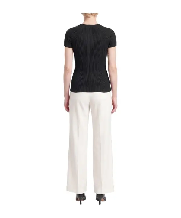 MAXCO. Solid-colored Ribbed Short-sleeve T-shirt