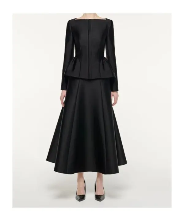Roland Mouret Full Taffeta Midi Skirt
