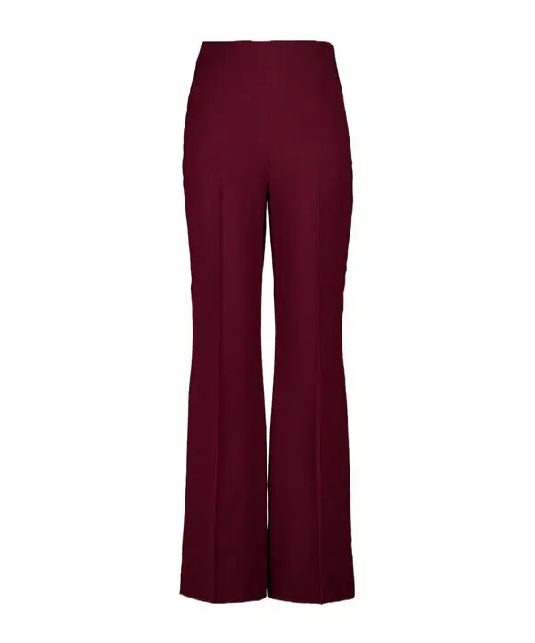 Roland Mouret Burgundy Wide Fit Wool Silk Trousers
