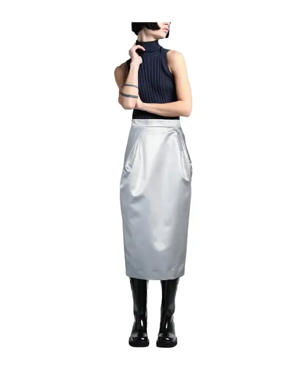 MAISON MARGIELA Pleated Satin Skirt