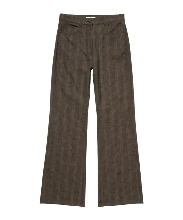 Acne Studios Wool Check Trousers - Brown/black