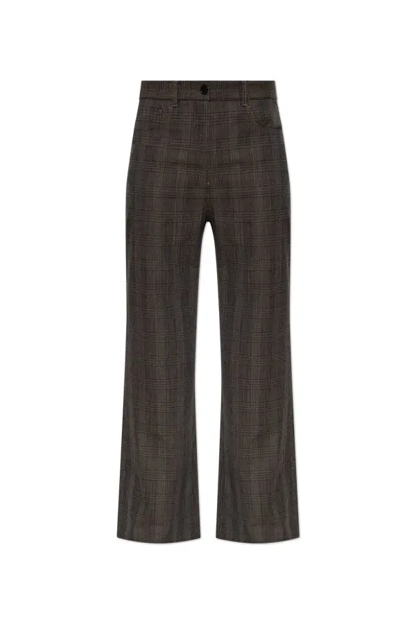 Acne Studios Wool Check Trousers - Brown/black