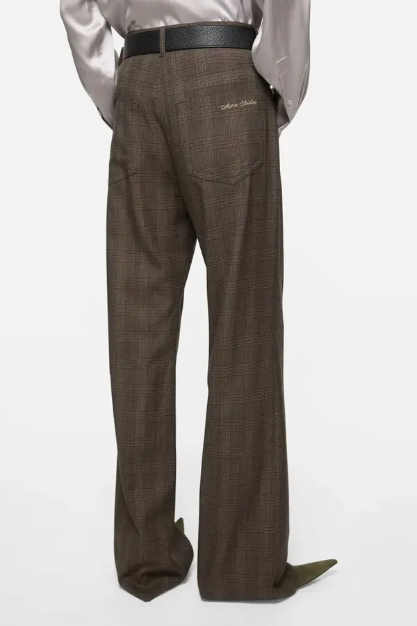 Acne Studios Wool Check Trousers - Brown/black