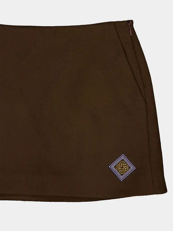 Casablanca Embroidered Patch Mini Skirt