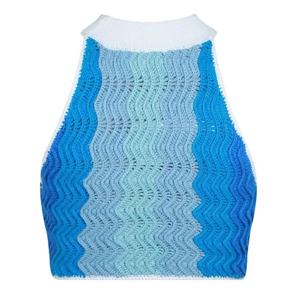 Casablanca Gradient Halter Knit Crop Top
