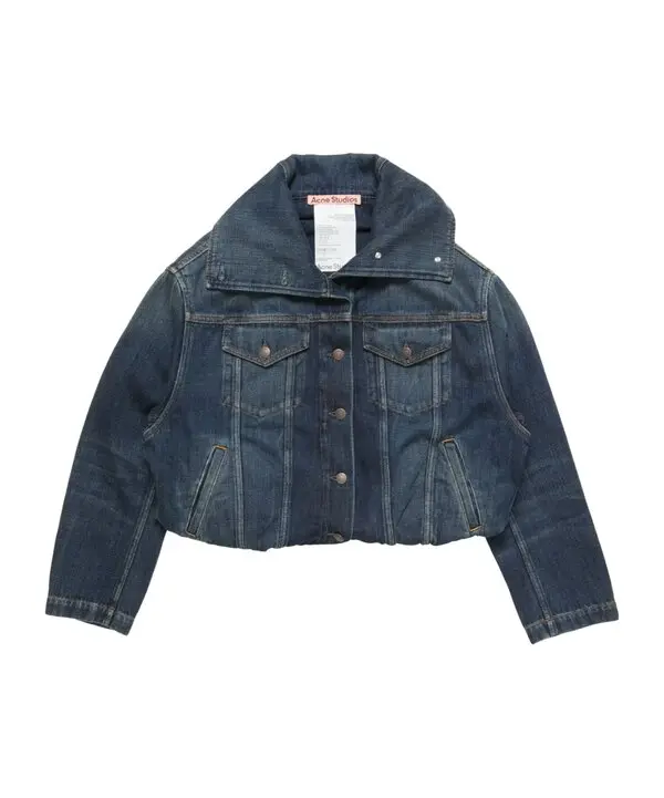 Acne Studios Cropped Denim Jacket - Dark Blue