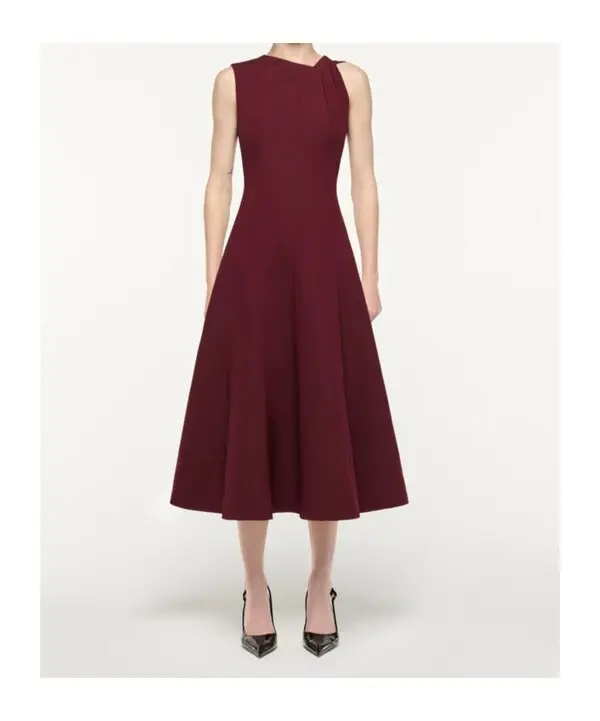 Roland Mouret Asymmetrical Twist Midi Dress