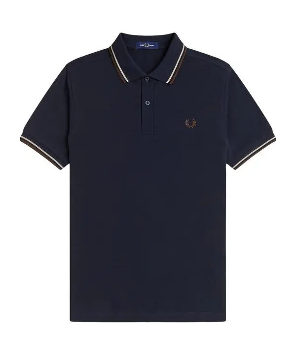 Fred Perry Cotton Collared Polo Shirt - Black