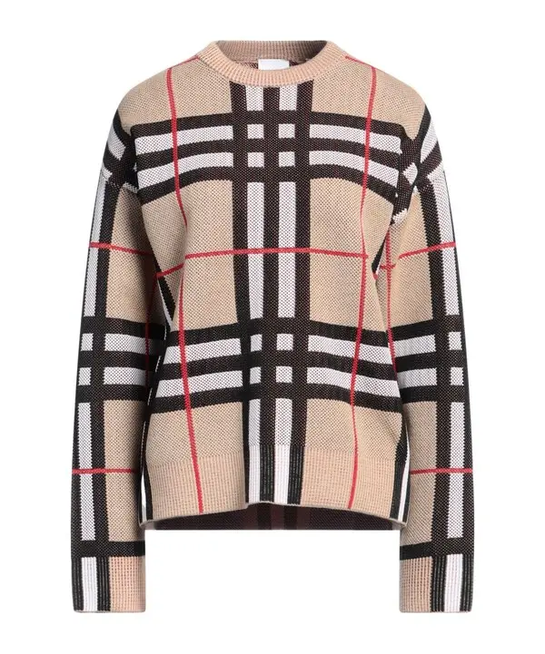 Burberry Signature Print Jumpers - Camel