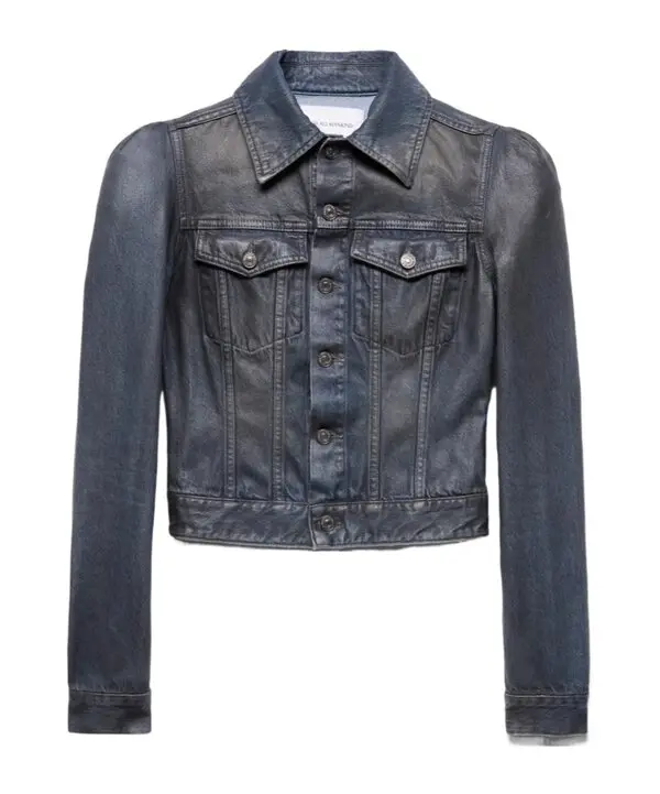 7 For All Mankind Short Cargo Denim Jacket - Grey