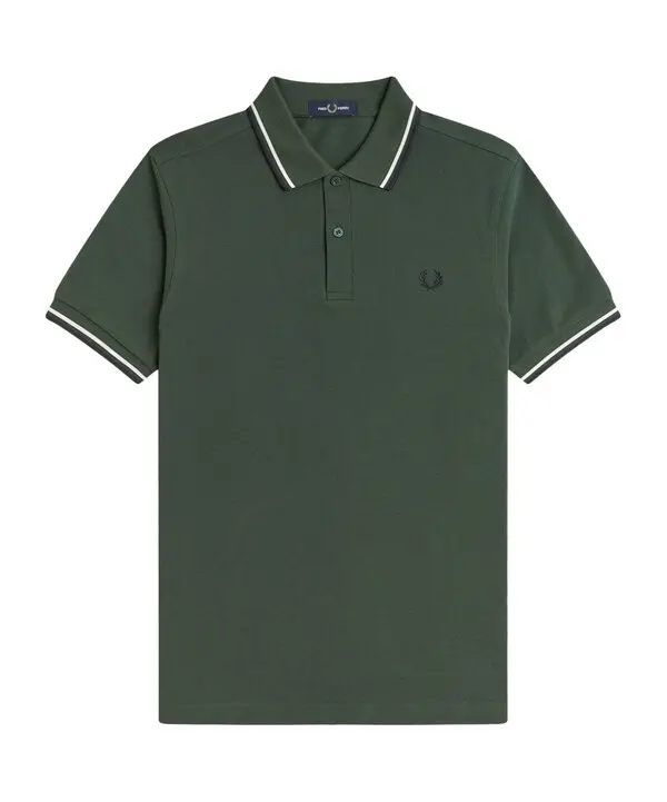 Fred Perry Cotton Collared Polo Shirt - Green
