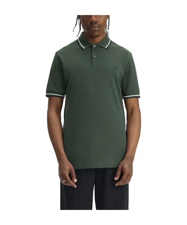Fred Perry Cotton Collared Polo Shirt - Green