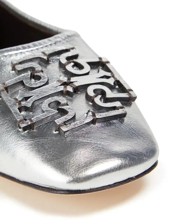 Tory Burch Metallic Leather Ballet Flats