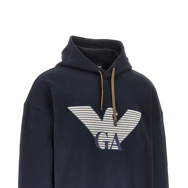 Emporio Armani Long-sleeve Hooded Sweatshirt With Front Graphic