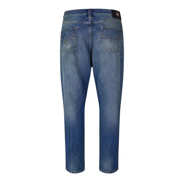 Versace Washed Distressed Denim Jeans