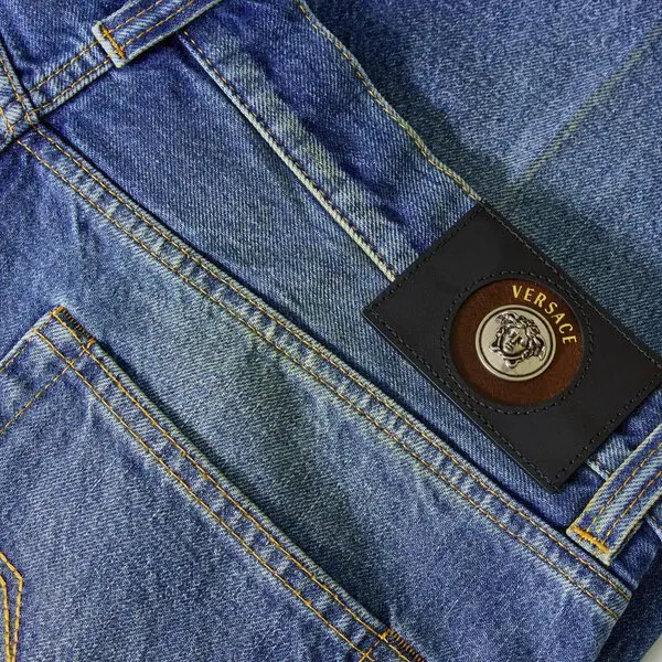 Versace Washed Distressed Denim Jeans