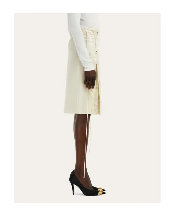 FERRAGAMO Satin Skirt With String Tie Detail