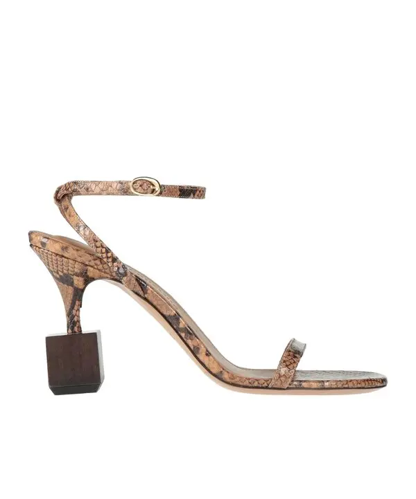 Jacquemus Snakeskin-print Sandals - Nude
