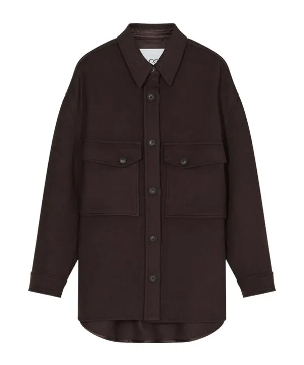 Closed Wool-blend Shirt-style Casual Jacket - Reddish-brown